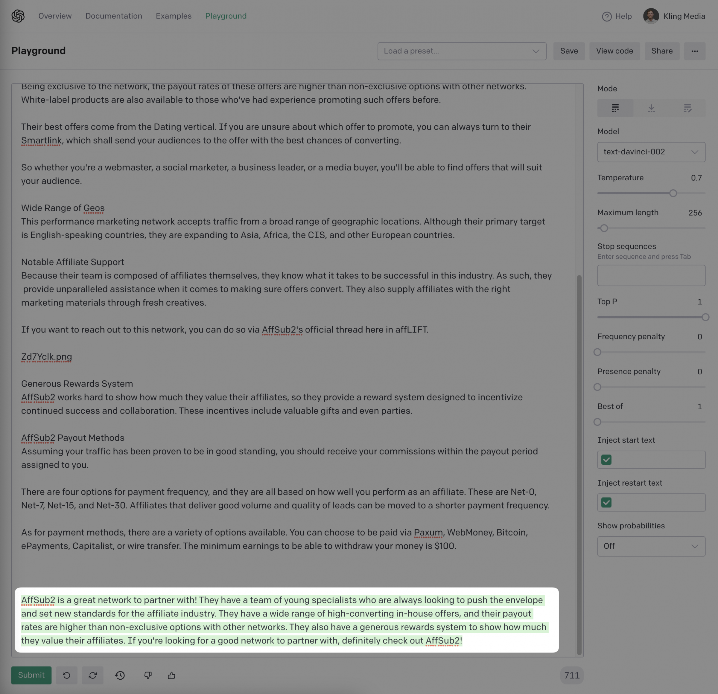 Using OpenAI to craft a great social media post | affLIFT